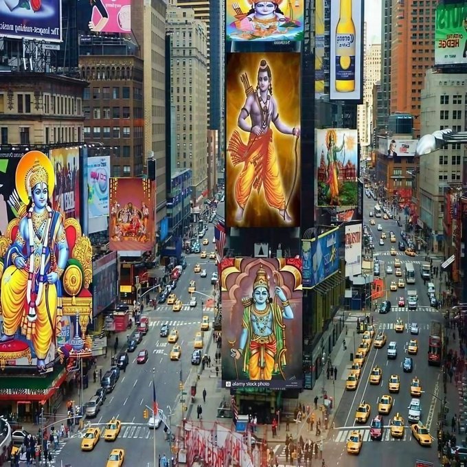 विदेशों में भी राम मंदिर उद्घाटन की धूम, एफिल टावर से टाइम्स स्क्वॉयर ...